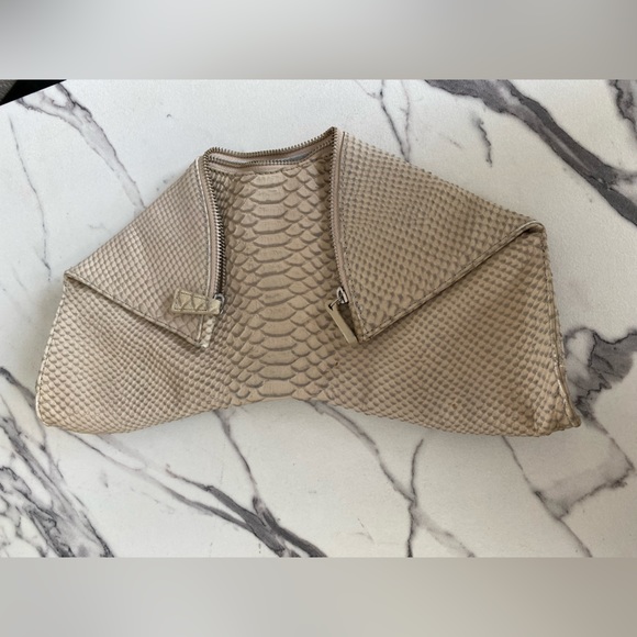 Emily Cho | Bags | Emily Cho Folded Clutch Beige Handbag | Poshmark